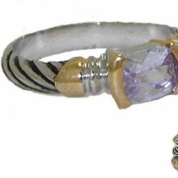 Stack Ring | Jewelry | Antique Cable Ring Stack Stone Lavender 8kt Nwt ...